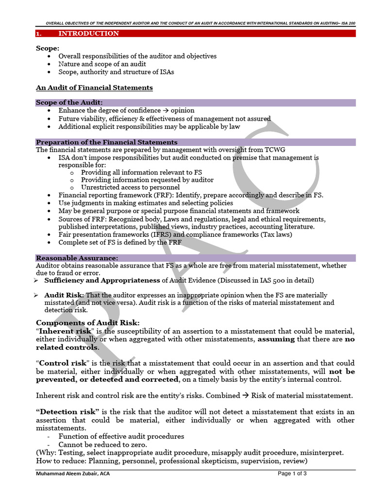Audit Isa 200 Pdf