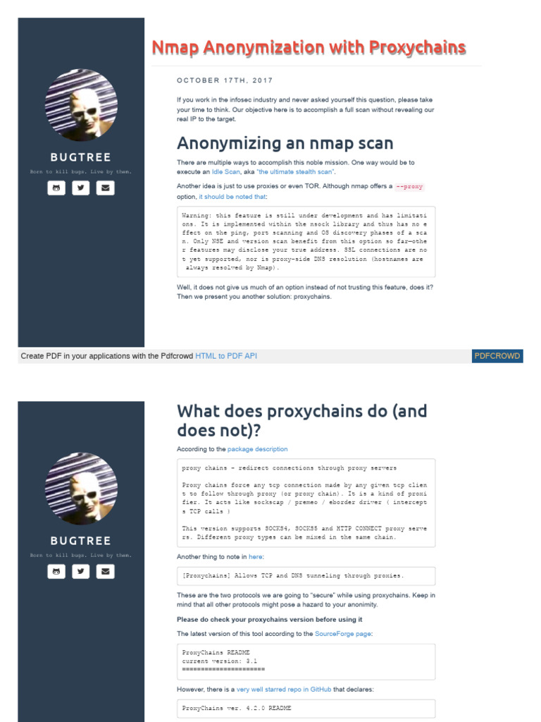 Nmap Anonymization With Proxychains | PDF | Transmission Control Protocol | Proxy Server