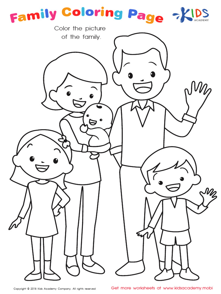 Family Coloring Page for Kids | PDF