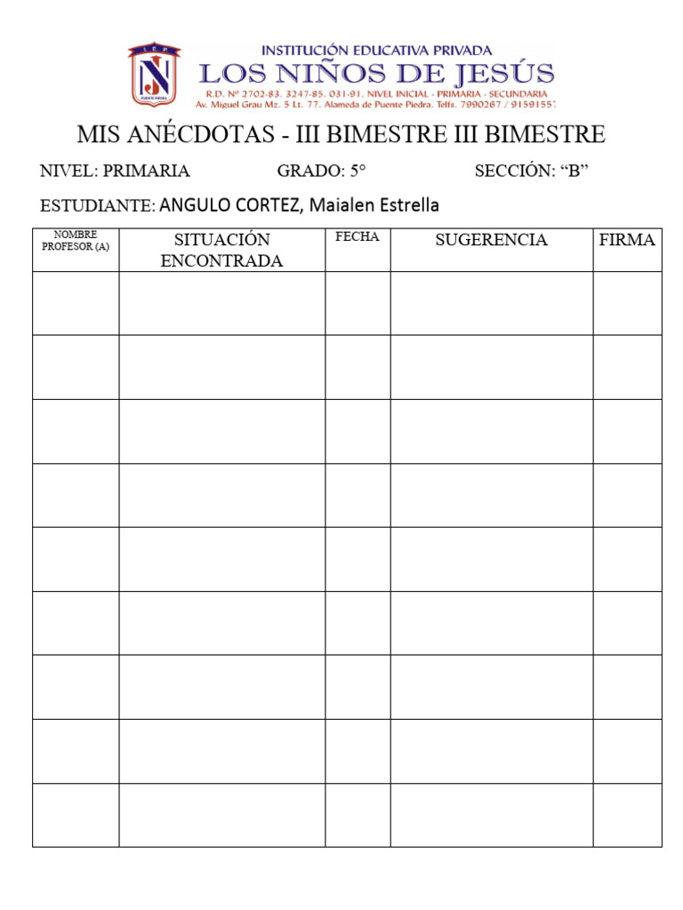 Mis Anécdotas | PDF