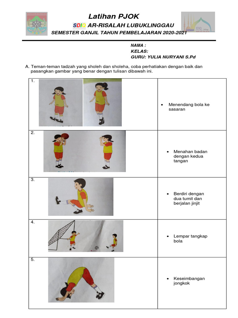 Soal Latihan Pjok Kelas 2 | PDF Soal Latihan Pjok Kelas 2 | PDF