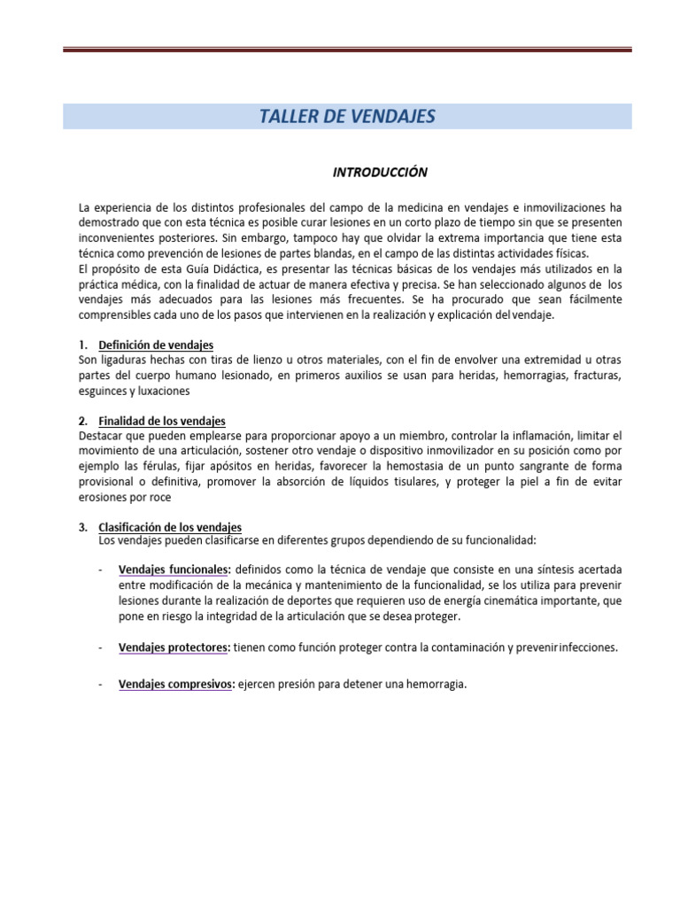 Taller de Vendajes | PDF | Tobillo | Rodilla Taller de Vendajes | PDF | Tobillo | Rodilla