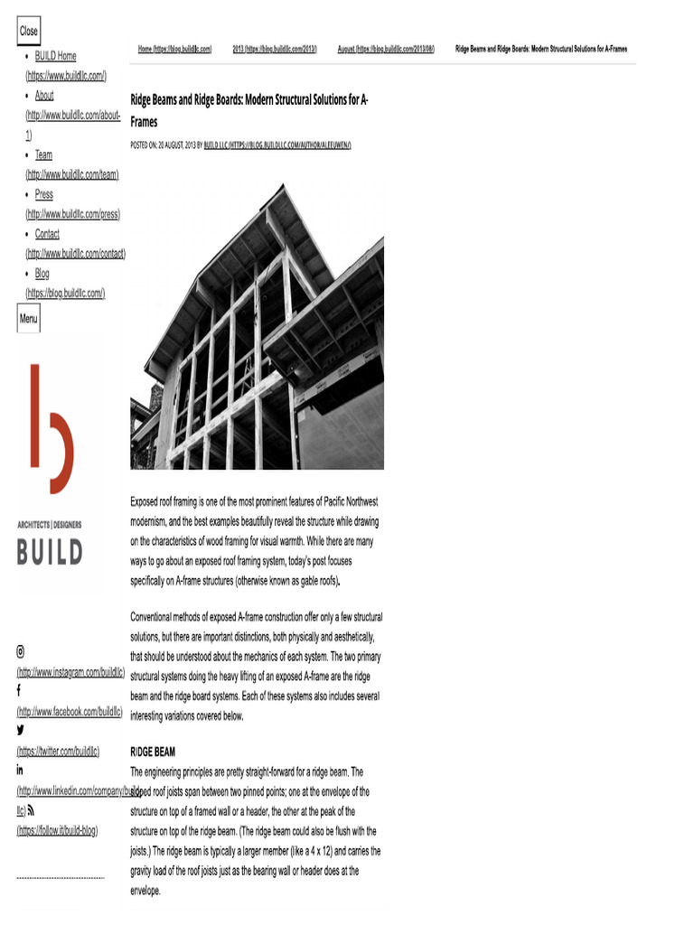 Ridge Beams and Ridge Boards - Modern St... Al Solutions For A-Frames ...