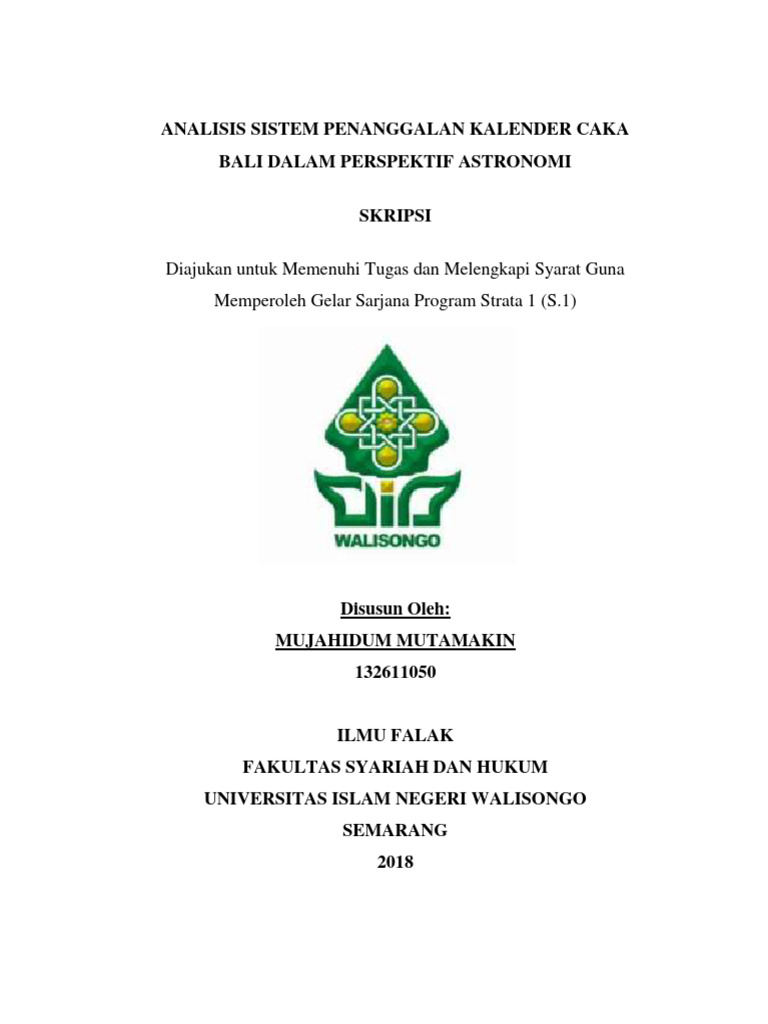 Analisis Sistem Penanggalan Kalender Caka Bali Dalam Perspektif ...