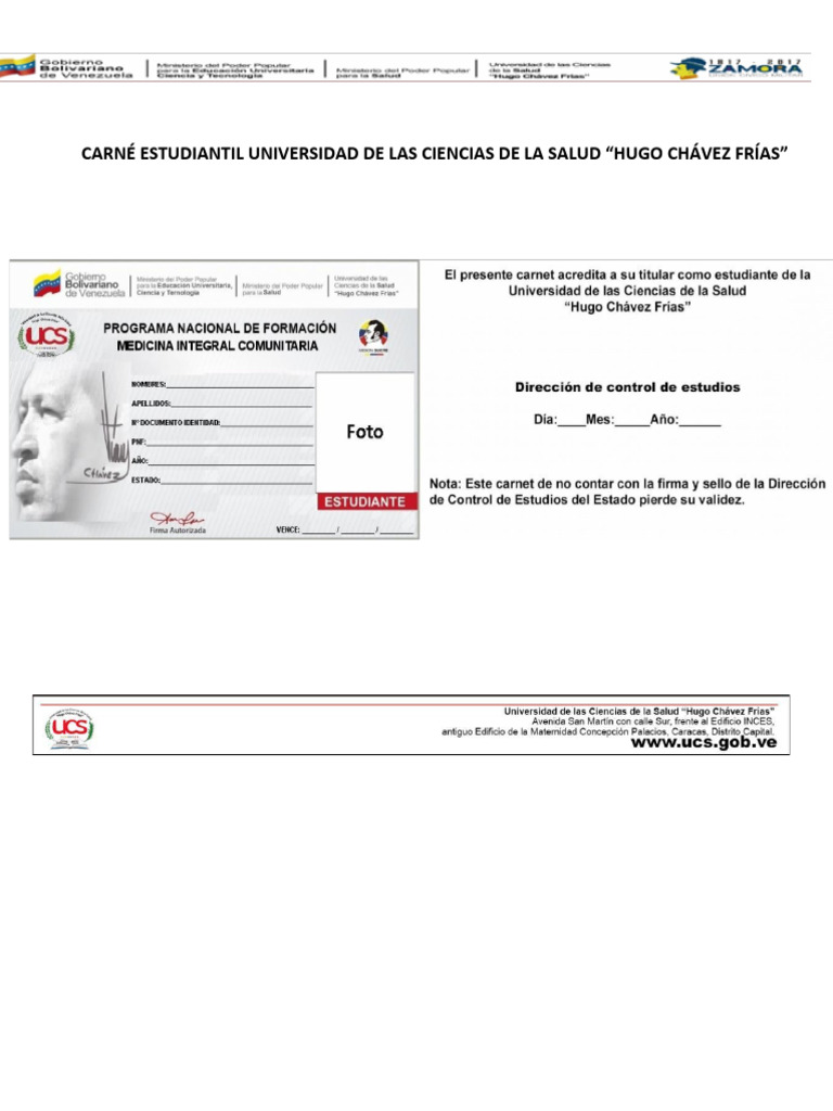 Carnet Estudiantil Ucs-2 | PDF