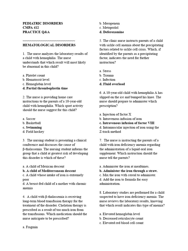 PEDIA Practice QA | PDF