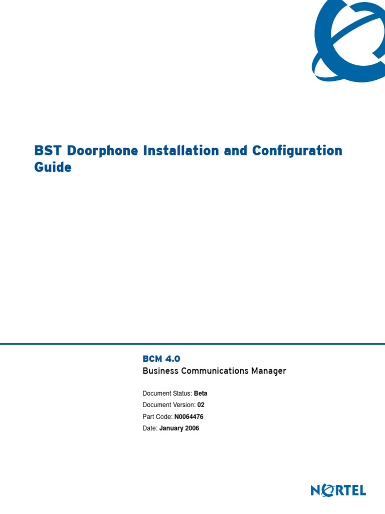 Bst Door Phone Installation and Configuration | PDF