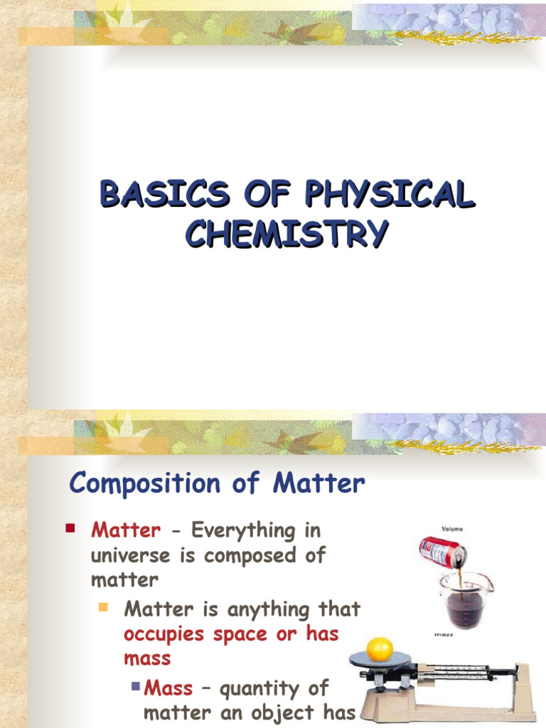 Unit 1 Basics - of - Physical - Chemistry | PDF Unit 1 Basics - of - Physical - Chemistry | PDF