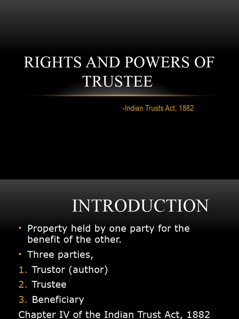 Rights and powers of a trustee | PDF