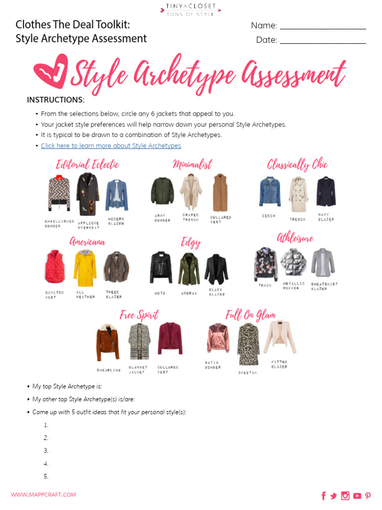 Tiny Closet Tons of Style Style Archetypes Quiz | PDF