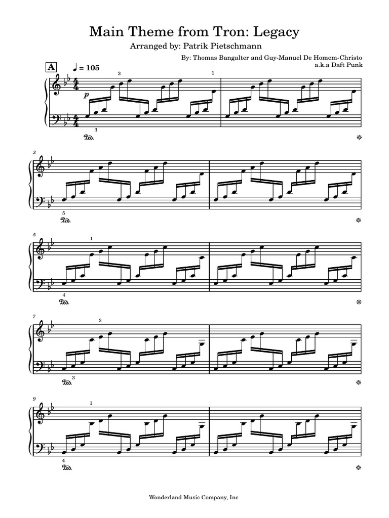 Tron - Legacy - Main Theme by Patrik Pietschmann | PDF | Musical ...