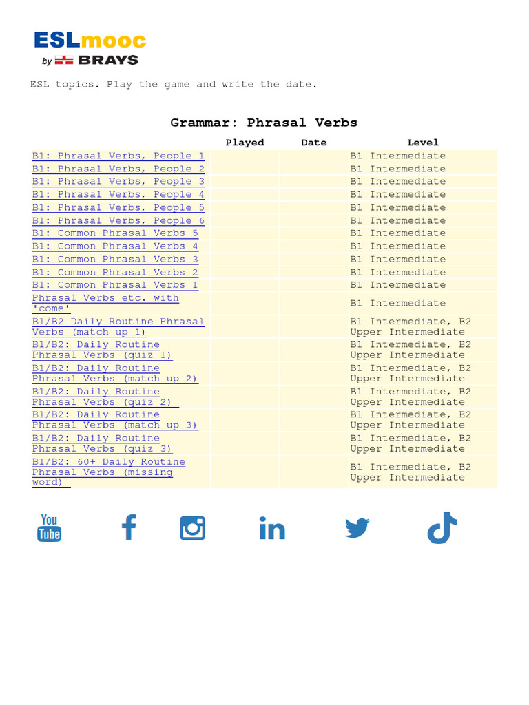 B1 Phrasal Verbs PDF | PDF