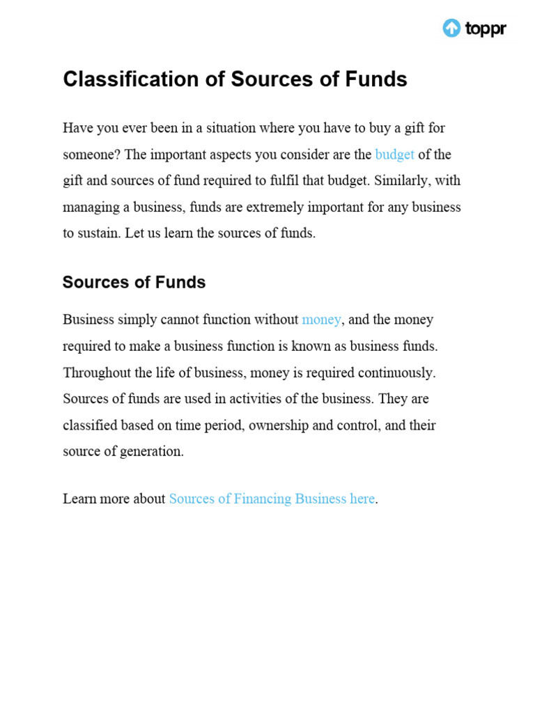Sources of Business Finance Class 11 Notes | PDF