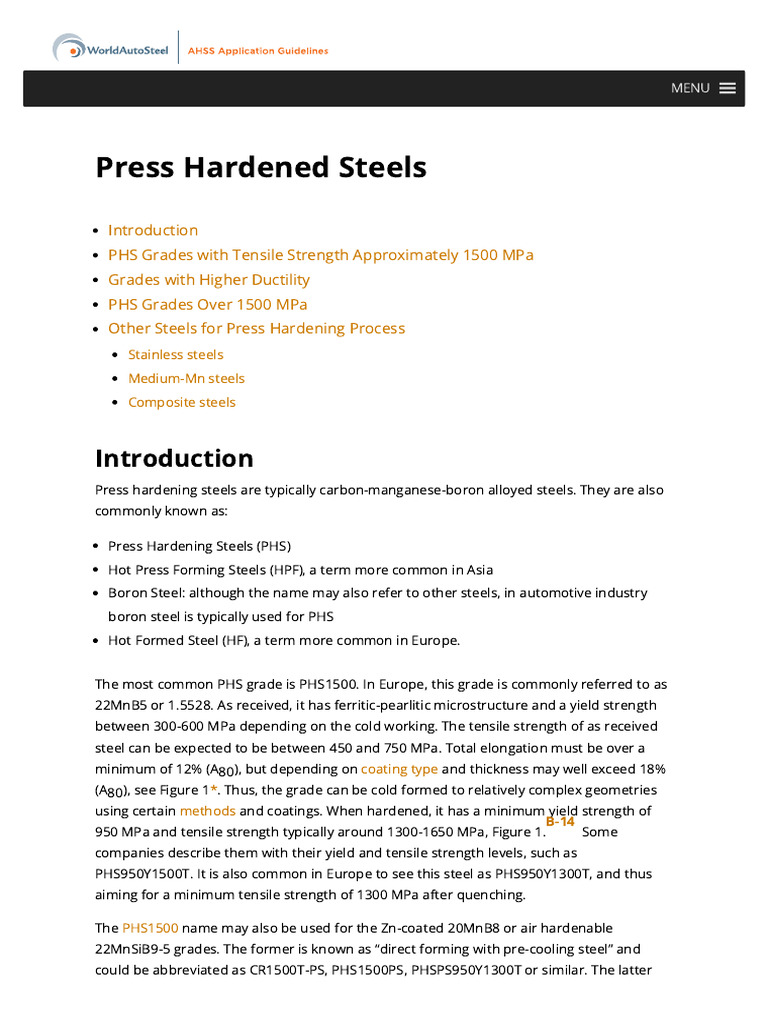 Press Hardened Steel Properties Overview | PDF | Steel | Strength Of ...