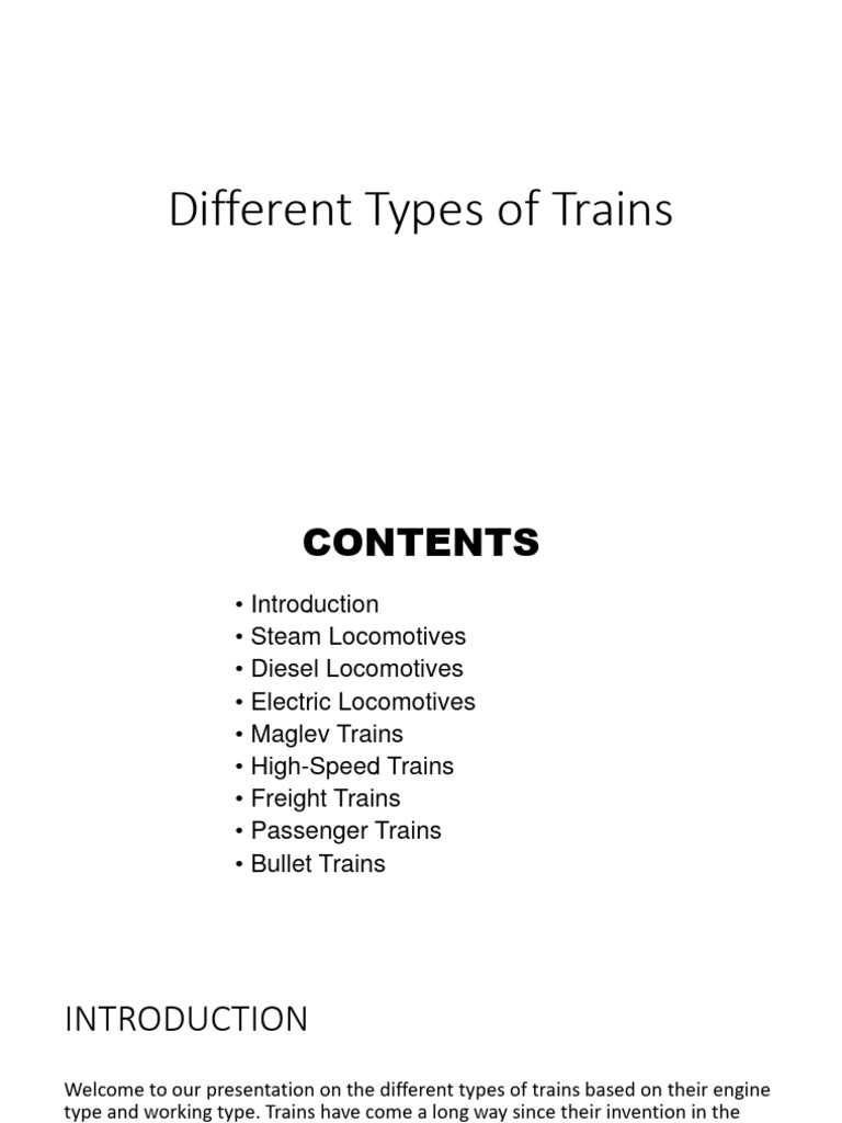 Different Types of Trains | PDF