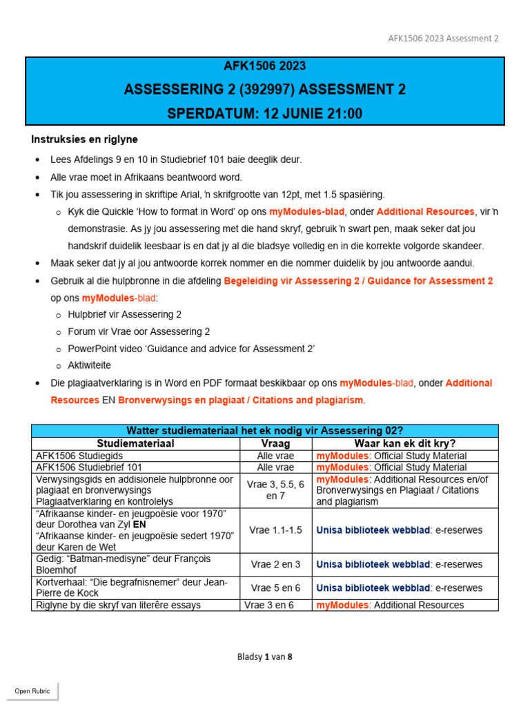 2023 AFK1506 Ass2 | PDF