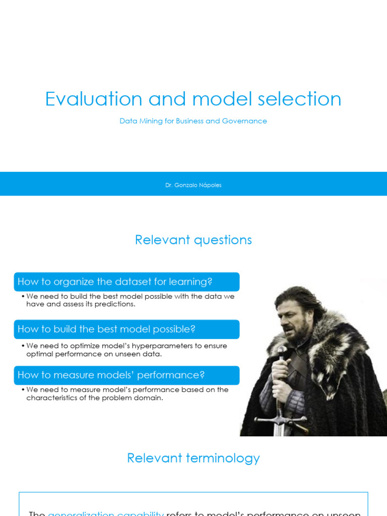 Lecture3 Evaluation And Model Selection Pdf