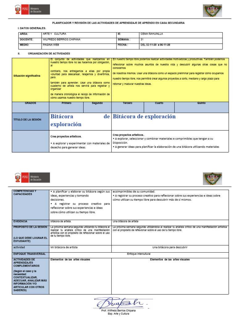 Planificador s31 | PDF | Arte