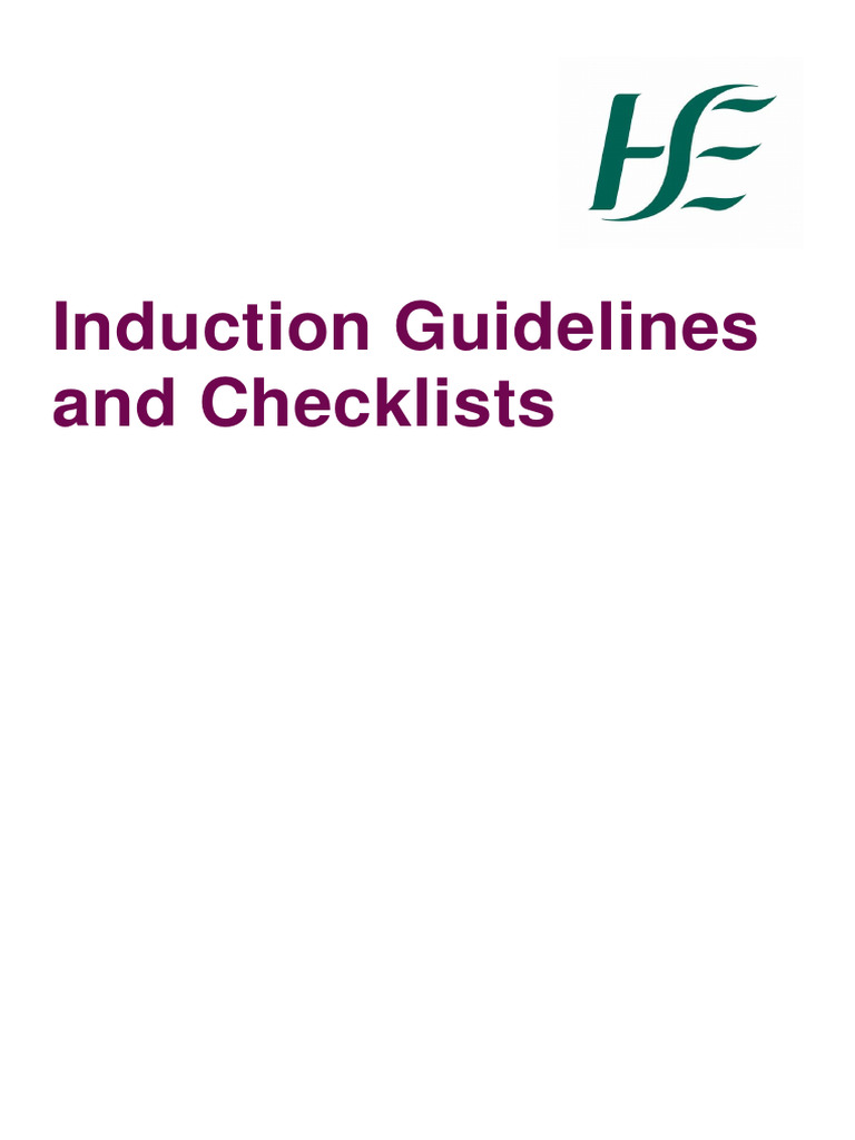 Hse Induction Guidelines Checklists Pdf