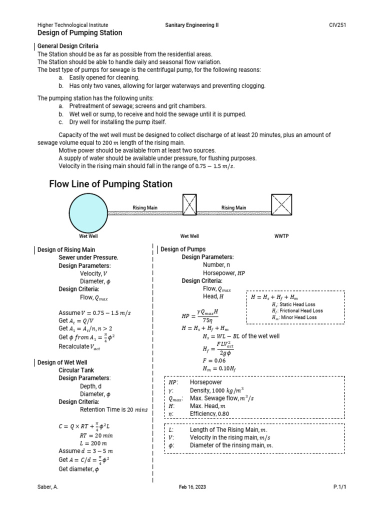Datasheet 2 - Design of Pumping Station | PDF