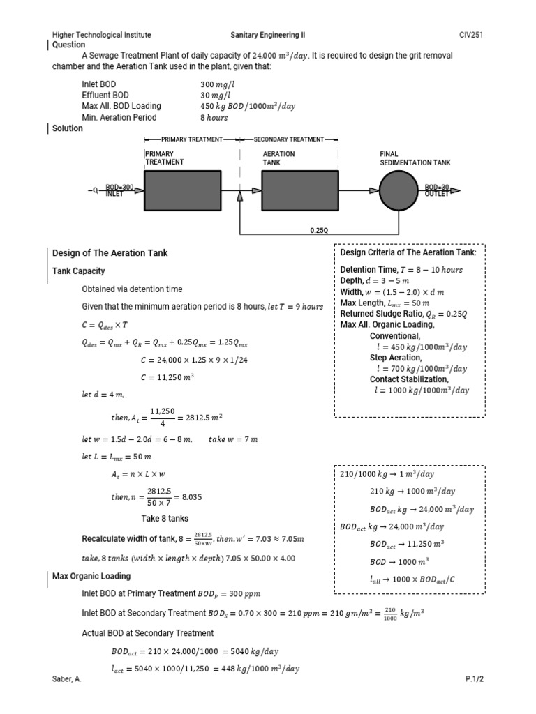 Aeration Tank | PDF