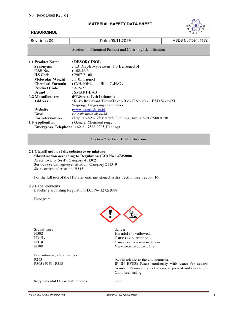 MSDS_RESORCINOL (1) | PDF