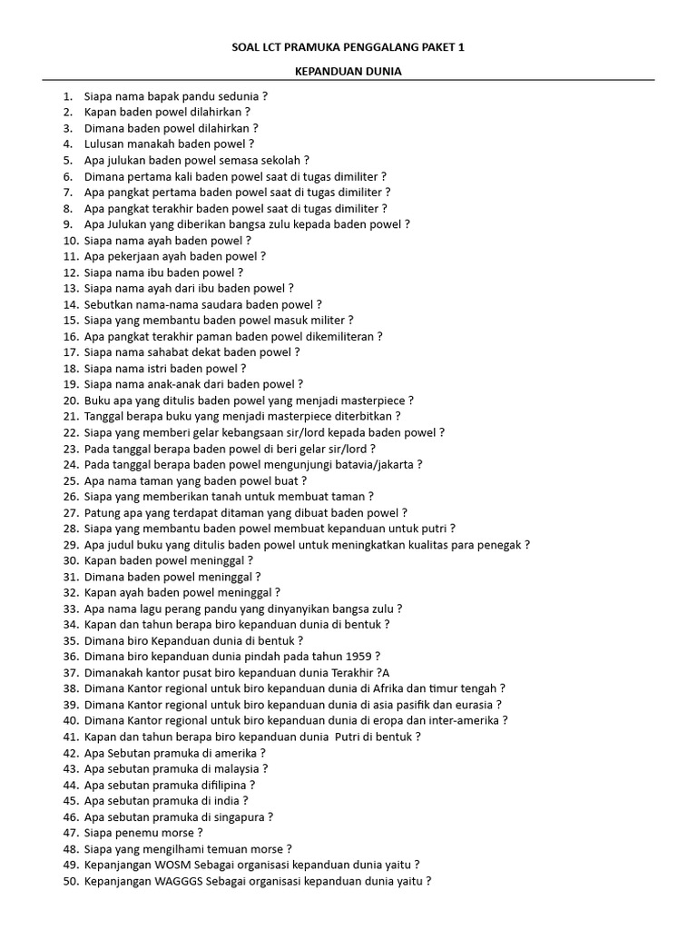 Soal LCT Paket 1 | PDF