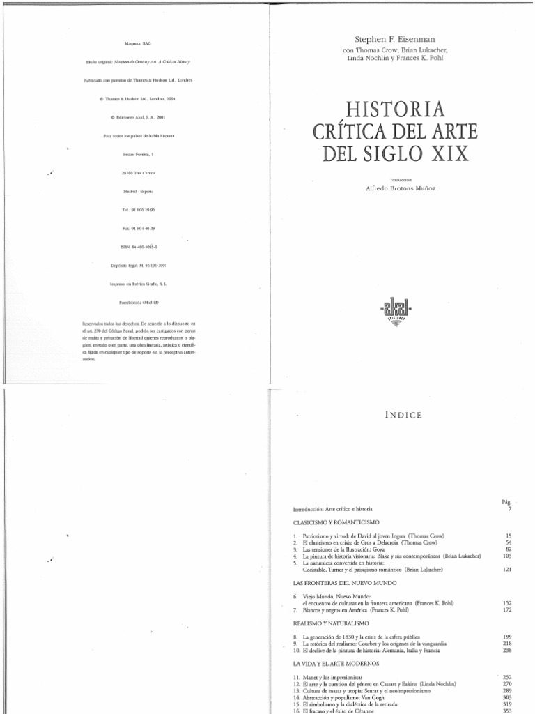 EISENMAN, Stephen. Historia Critica Del Arte Del Siglo XIX - Cap. 1 Patriotismo y Virtud | PDF