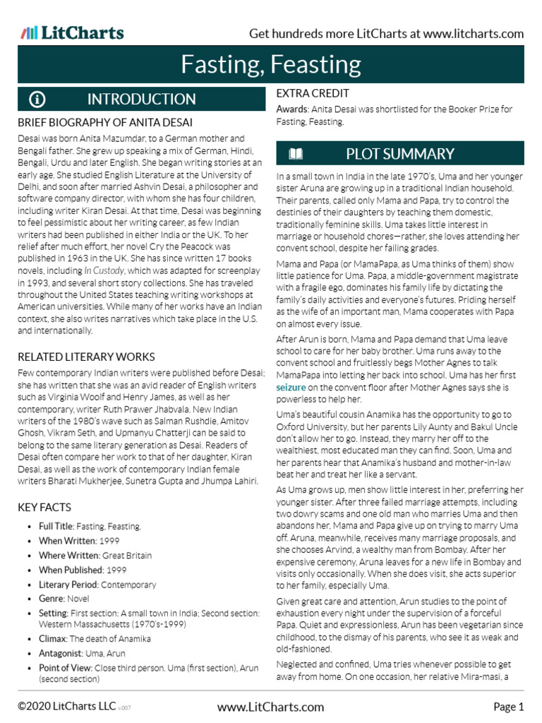Fasting Feasting LitChart | PDF