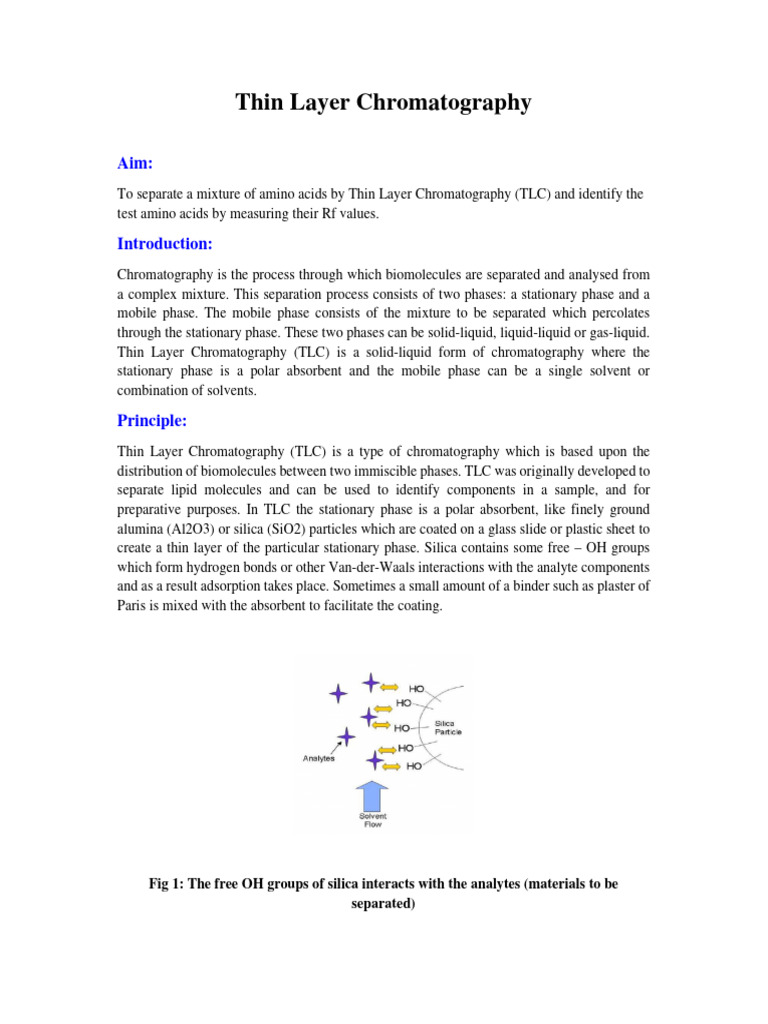 Thin Layer Chromatography Protocol | PDF | Thin Layer Chromatography | Chromatography