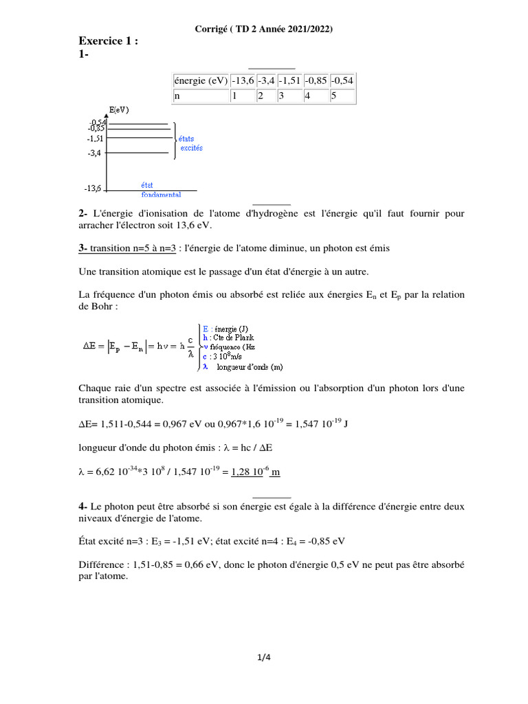 Corrigé TD 2 2021 2022 Finalisé | PDF