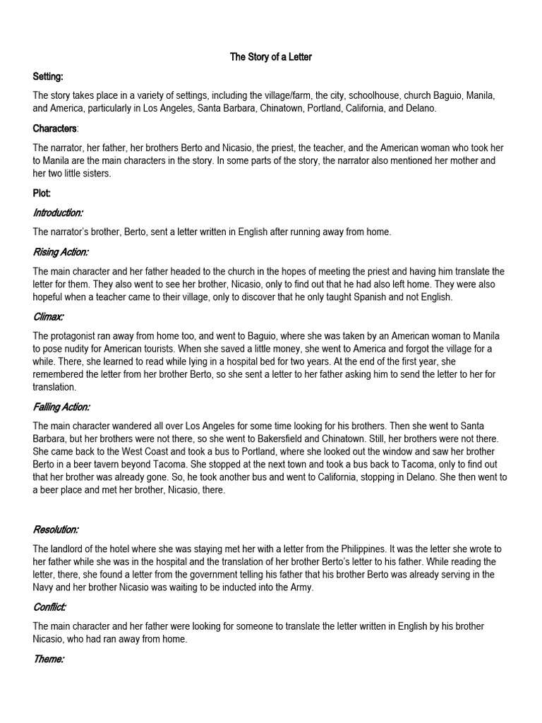 The Story of A Letter | PDF | General Fiction