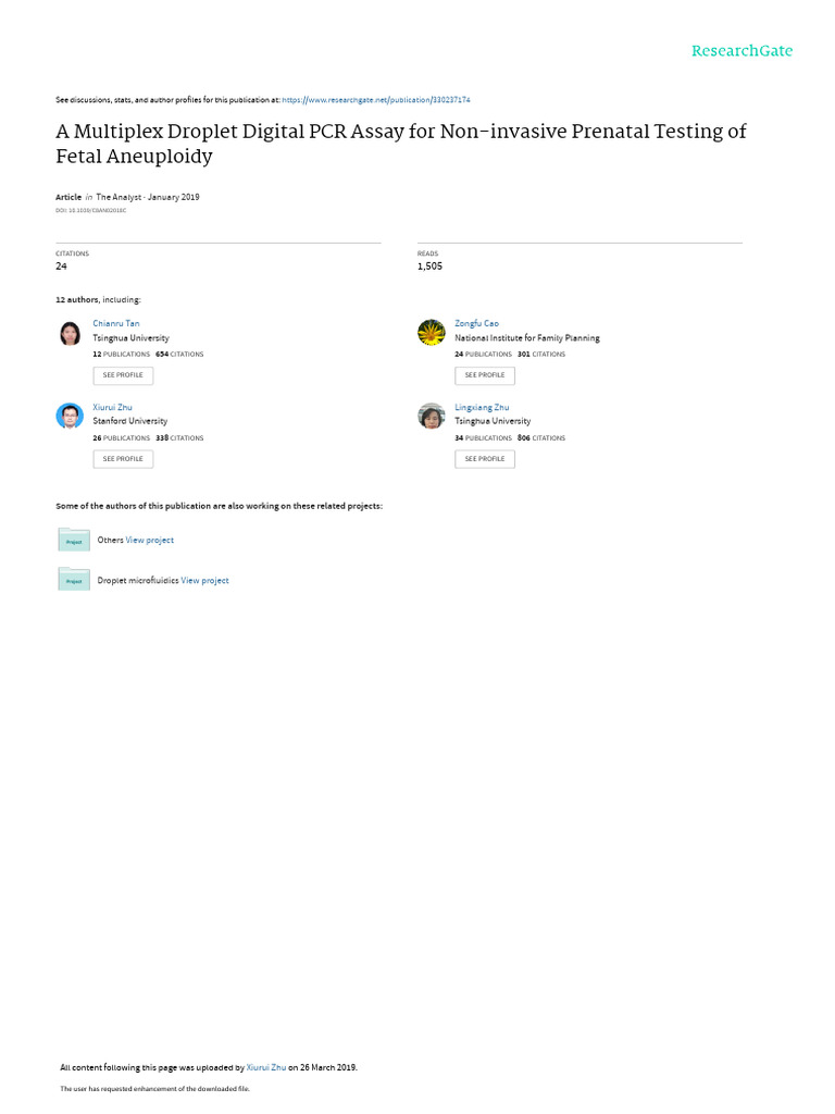 Multiplex DDPCR Tan Et Al. | PDF