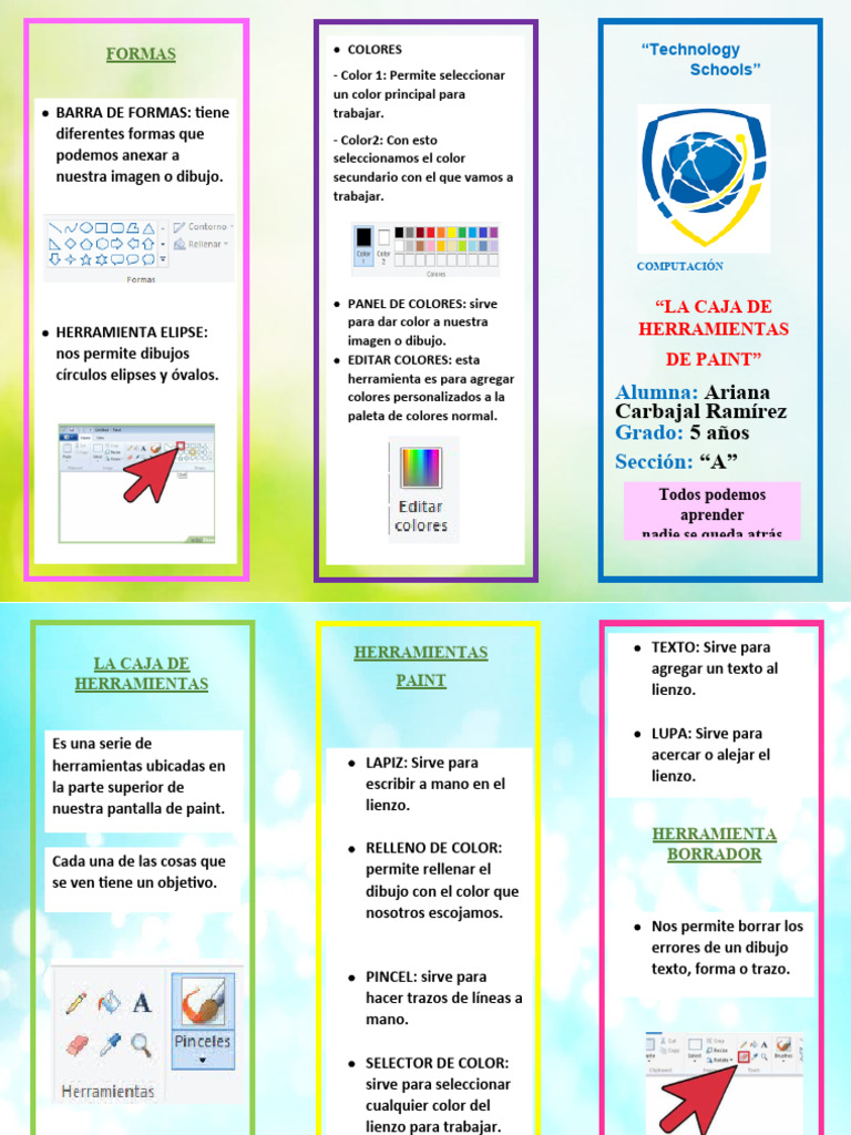 Triptico La Caja de Herramientas de Paint | PDF