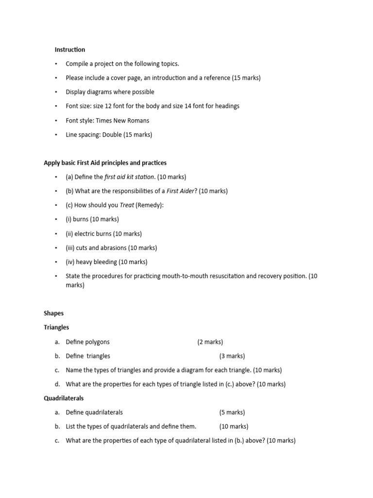 combined written project SBA | PDF | First Aid | Technical Drawing
