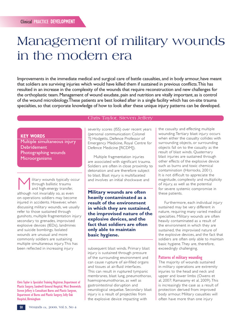 management-of-military-wounds-in-the-modern-era-1 | PDF | Injury | Wound