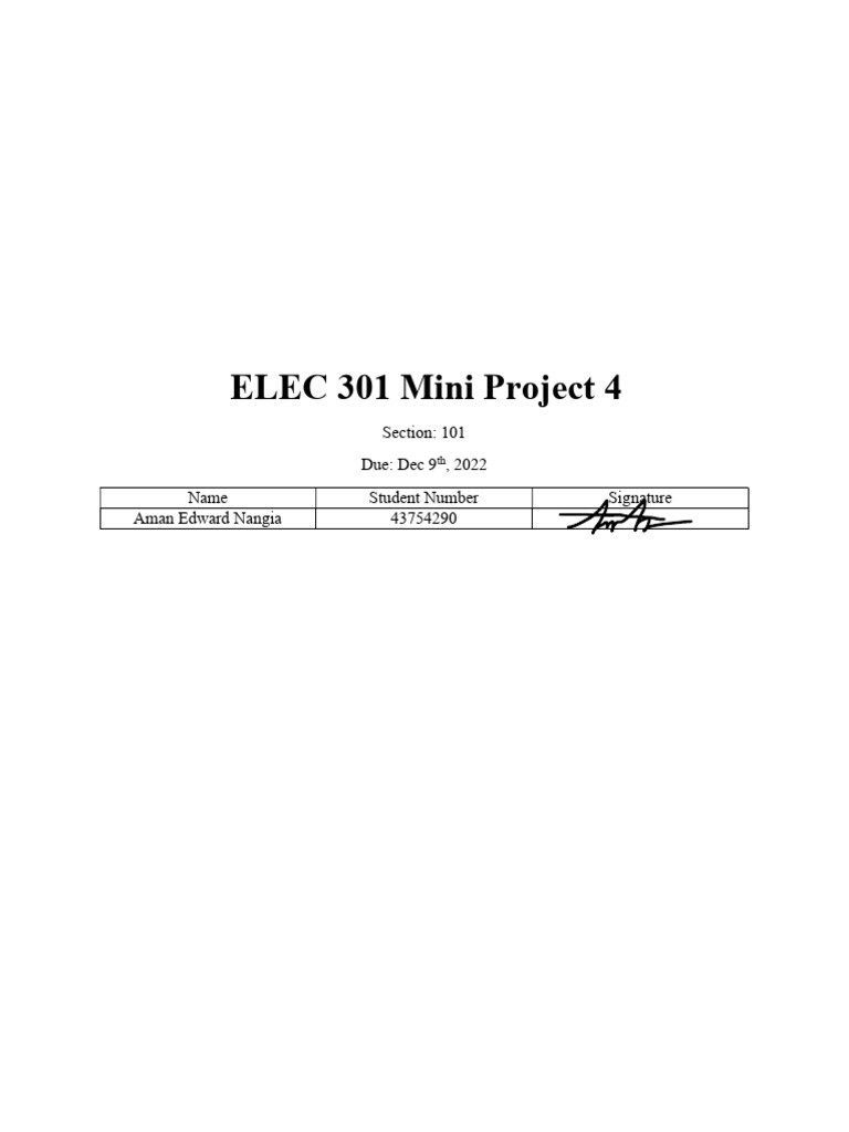 UBC ELEC 301 MP Report 4 | PDF | Amplifier | Electricity