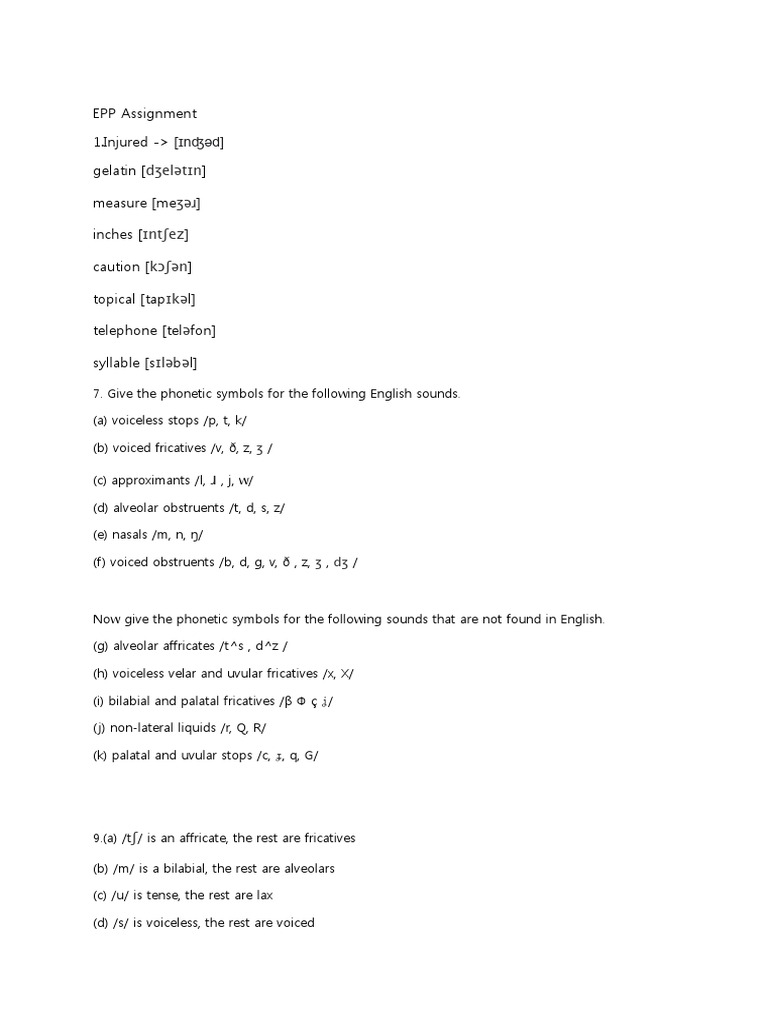 EPP Assignment Answers | PDF