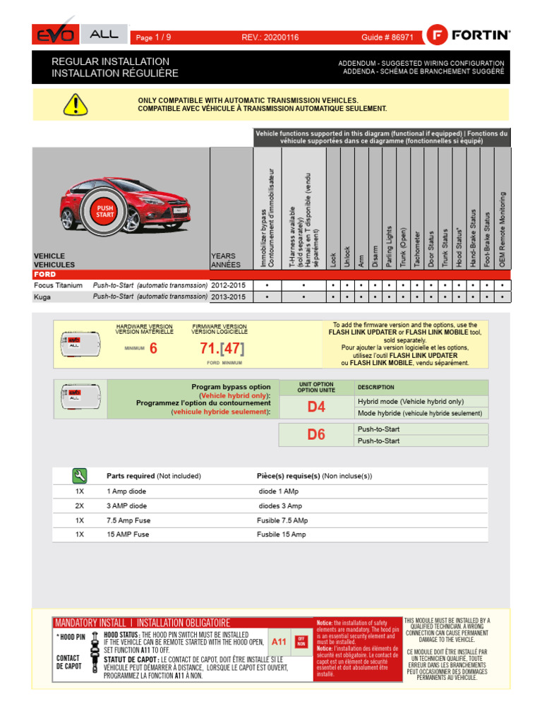 Stand Alone & Evo-All & Ford Focus (2012-2015) - Push-To-start | PDF