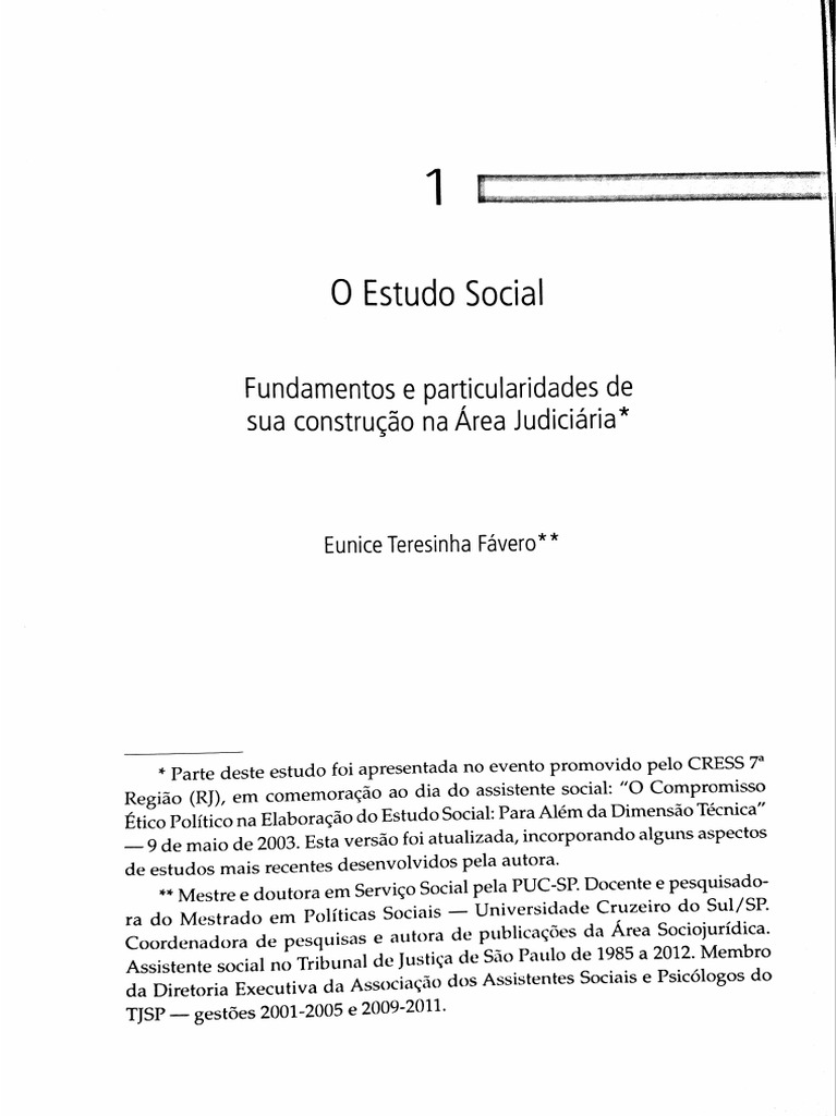 o Estudo Social - Favero | PDF