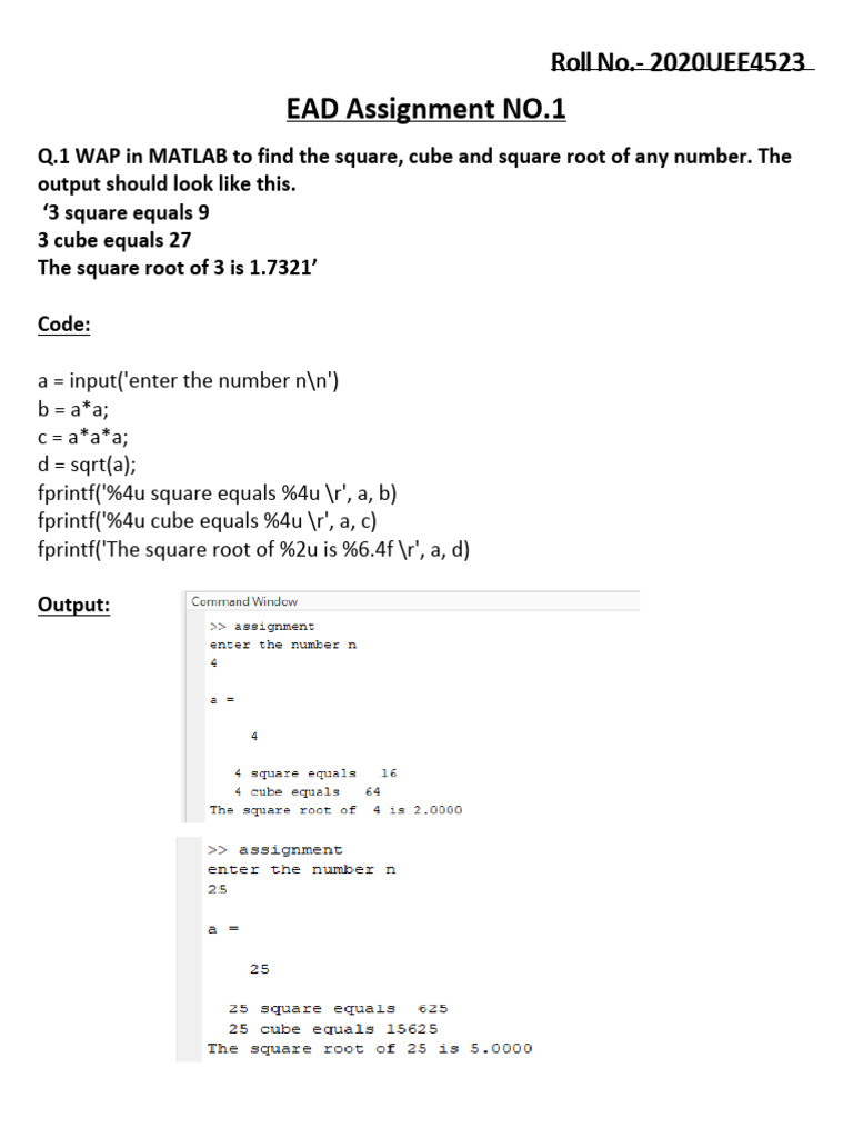 MATLAB Programming Assignments Guide | PDF
