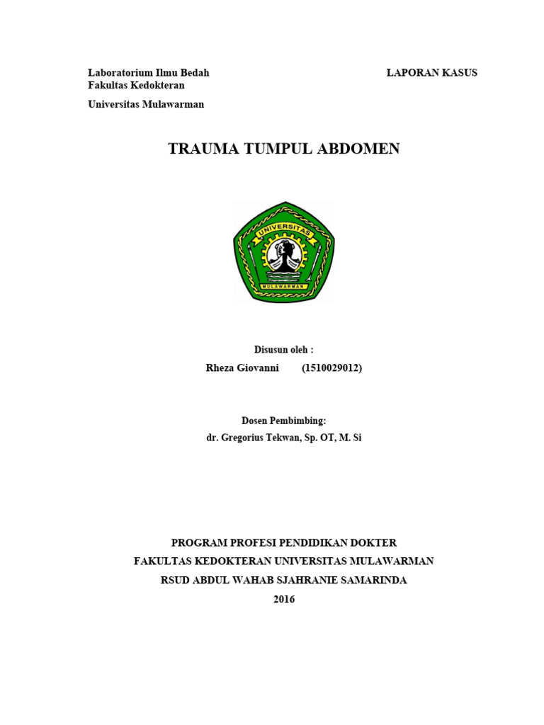 Trauma Tumpul Abdomen Lapsus | PDF