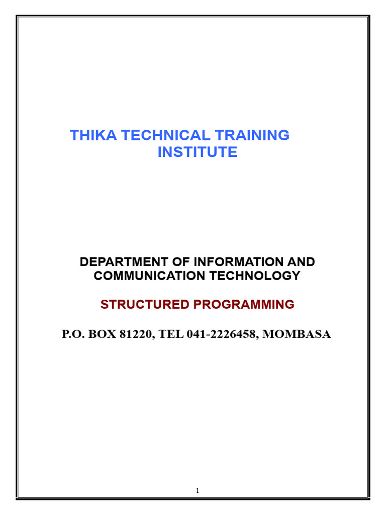 Structured-Programming-notes SECTION A | PDF Structured-Programming-notes SECTION A | PDF