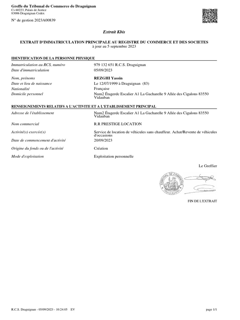 Extrait KBis_1837507_ | PDF