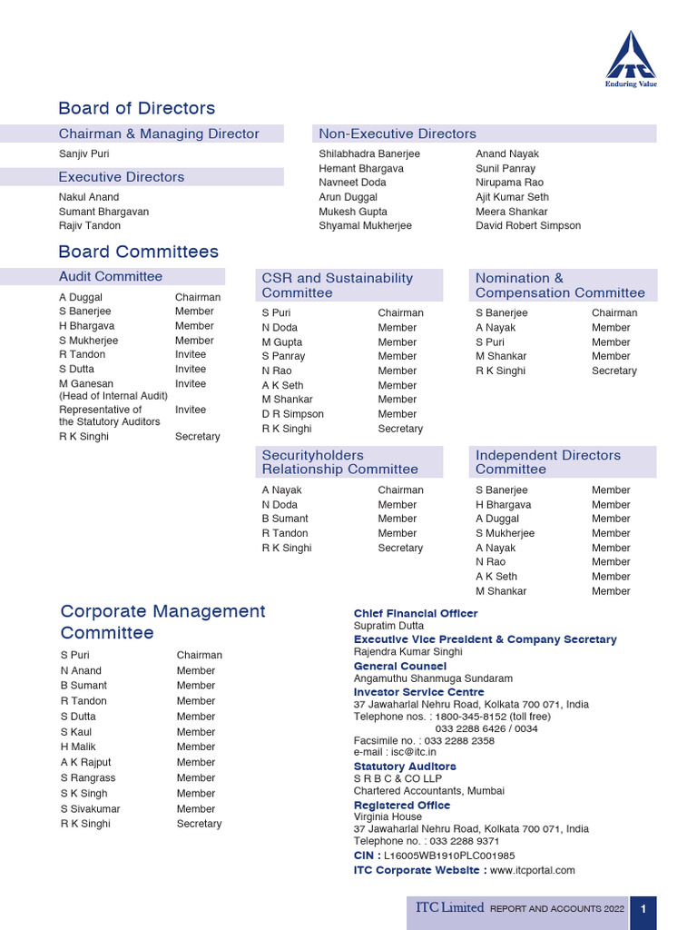 Board of Directors and Committees | PDF