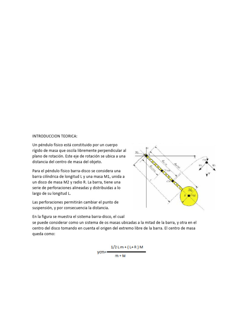PRACTICA pendulo fisico barra-disco | PDF