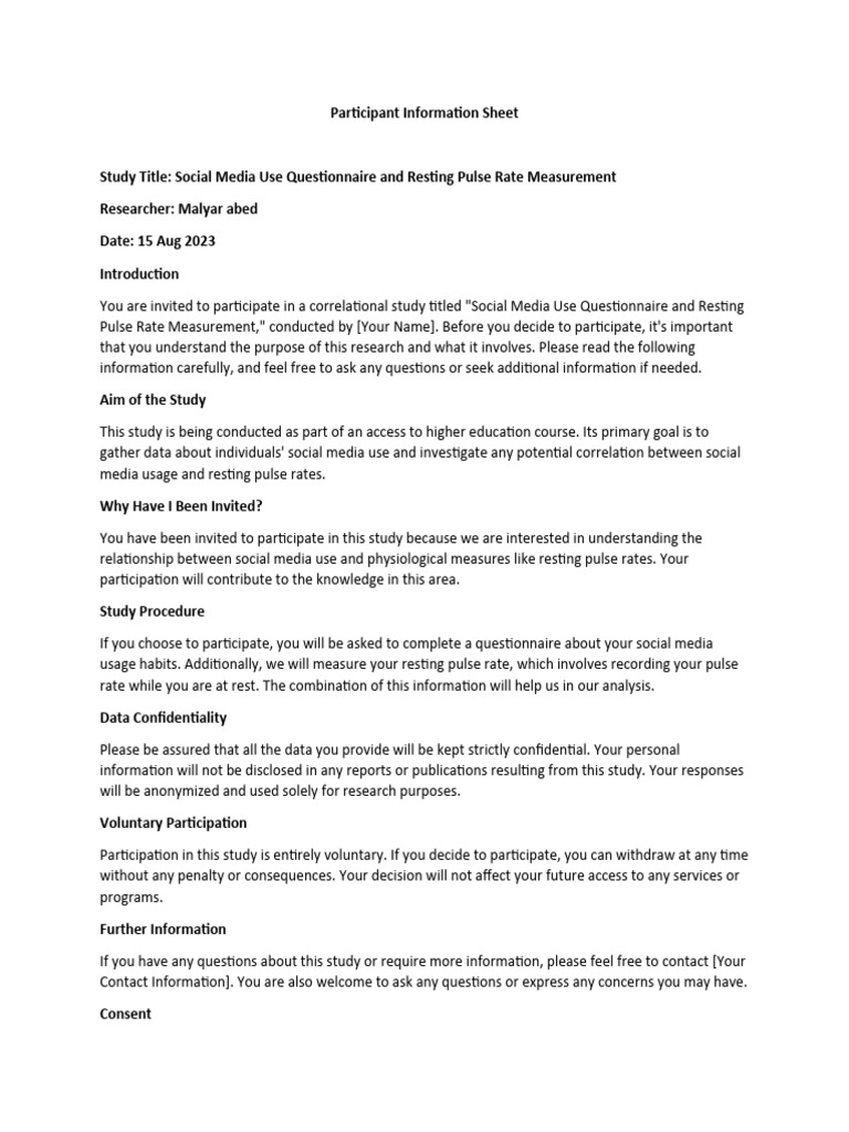 Participant Information Sheet | PDF