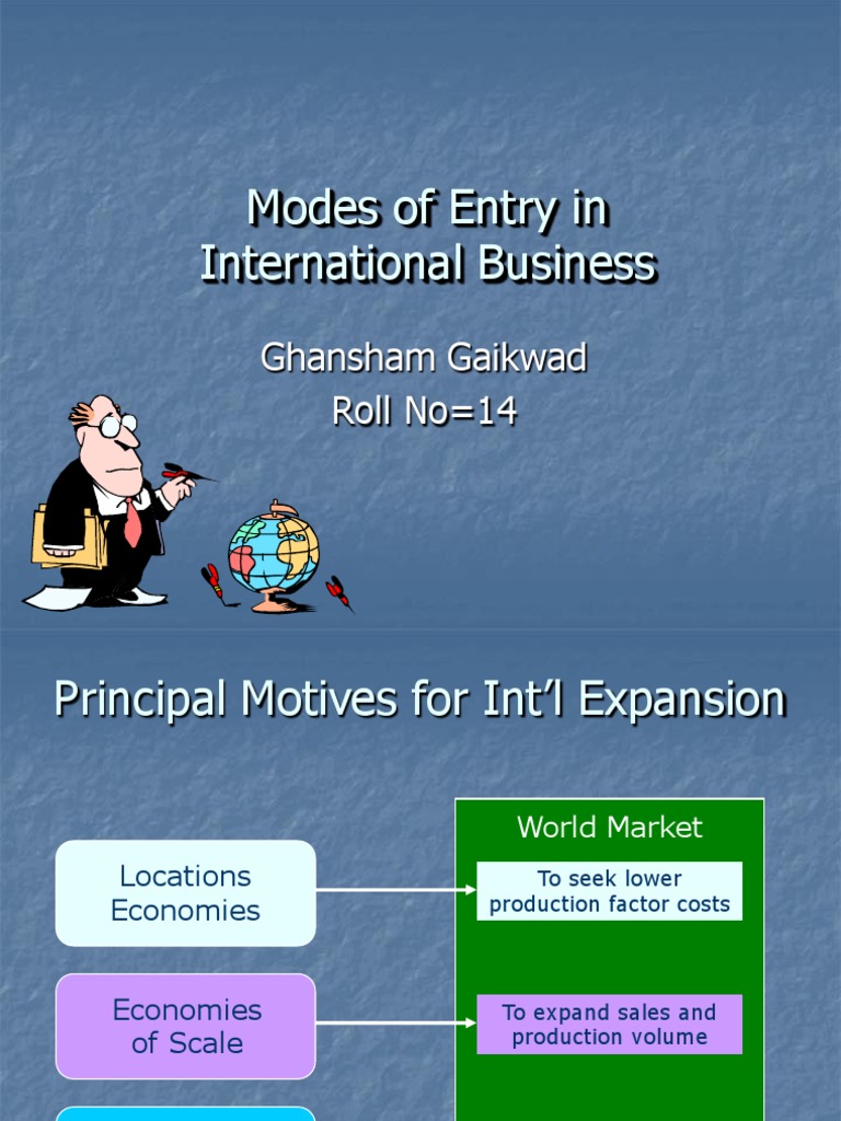 Modes of Entry in International Business: Ghansham Gaikwad Roll No 14 ...