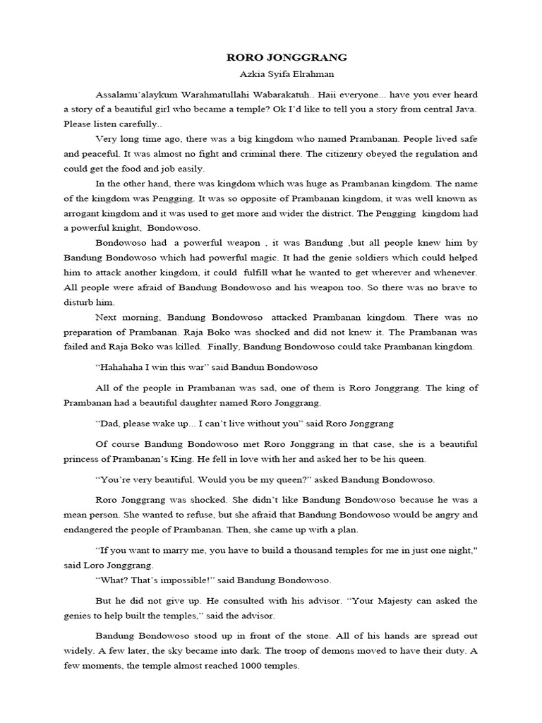 Roro Jonggrang | PDF