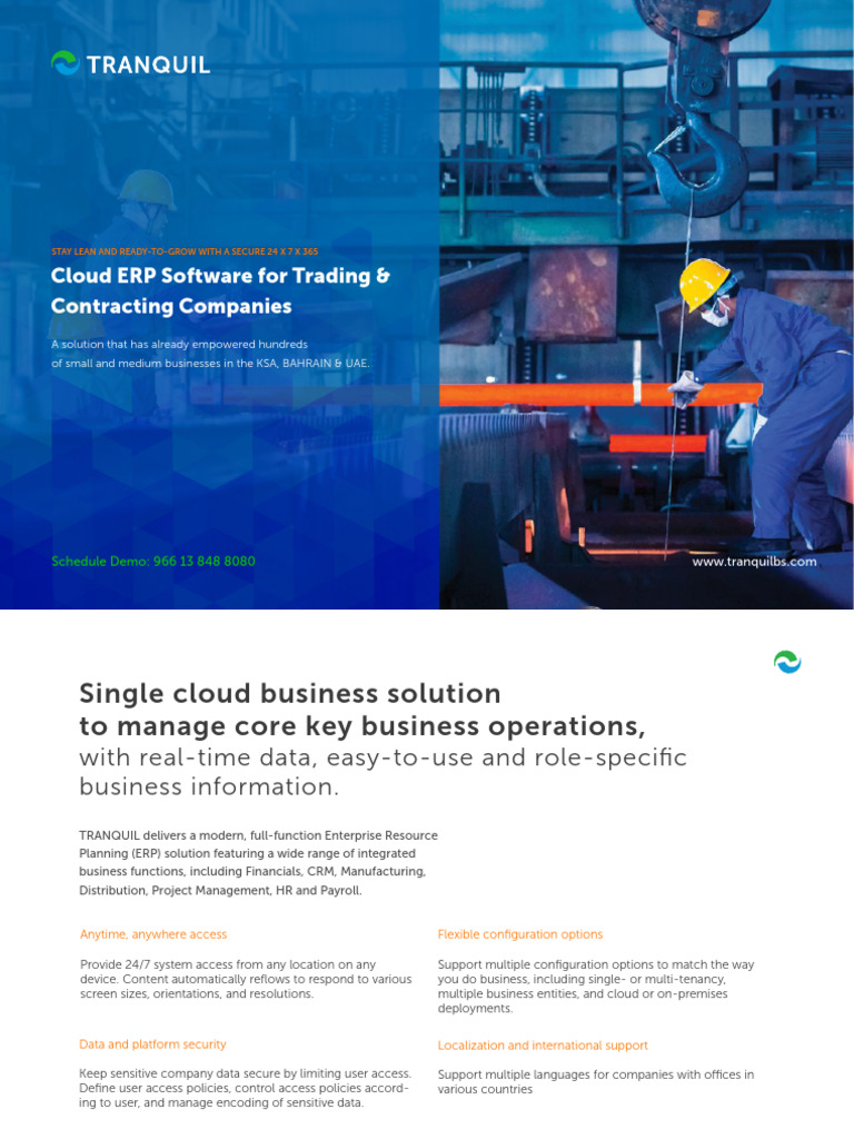 Tranquil Profile | PDF | Depreciation | Enterprise Resource Planning